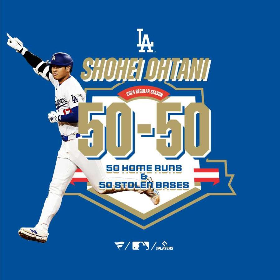 Fanatics 大谷翔平 50-50達成記念Tシャツ キッズ 半袖 LA ホームラン50本 盗塁50 記念 メジャーリーグ メジャーリーガー MLB通算史上初 ML01-24FW-0004 ...