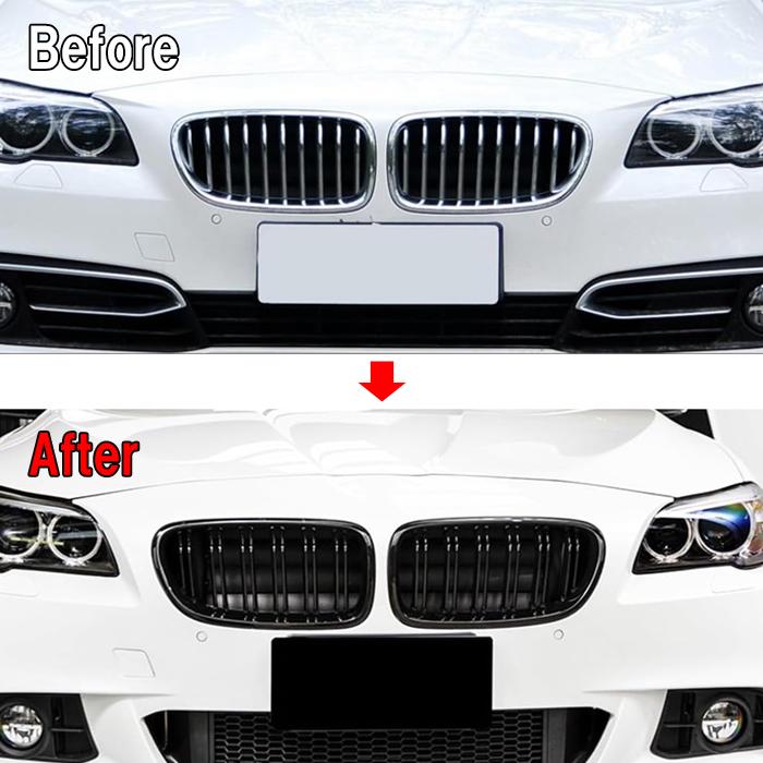 BMW 5シリーズ F10 F11 前期 後期 フロントグリル ダブルフィン グロスブラック キドニーグリル アクセサリー カスタム パーツ ドレスアップ 外装 エアロ :bt-bmw-095 ...