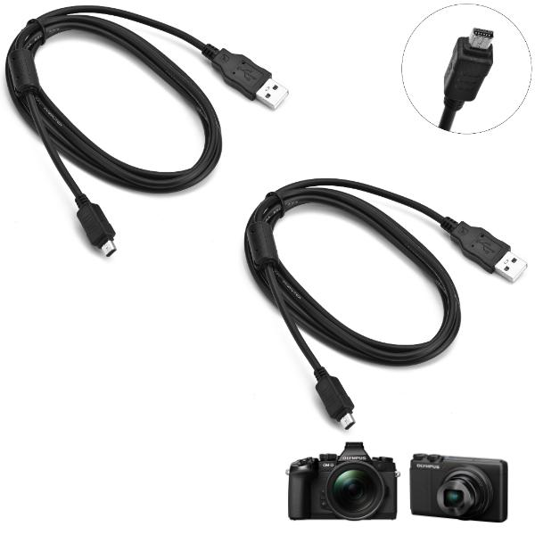 【2本セット】 オリンパス デジカメ USBケーブル 充電 デジタル用 OLYMPUS CB-USB8 互換 ミニ12ピン平型 パソコン接続用 ...
