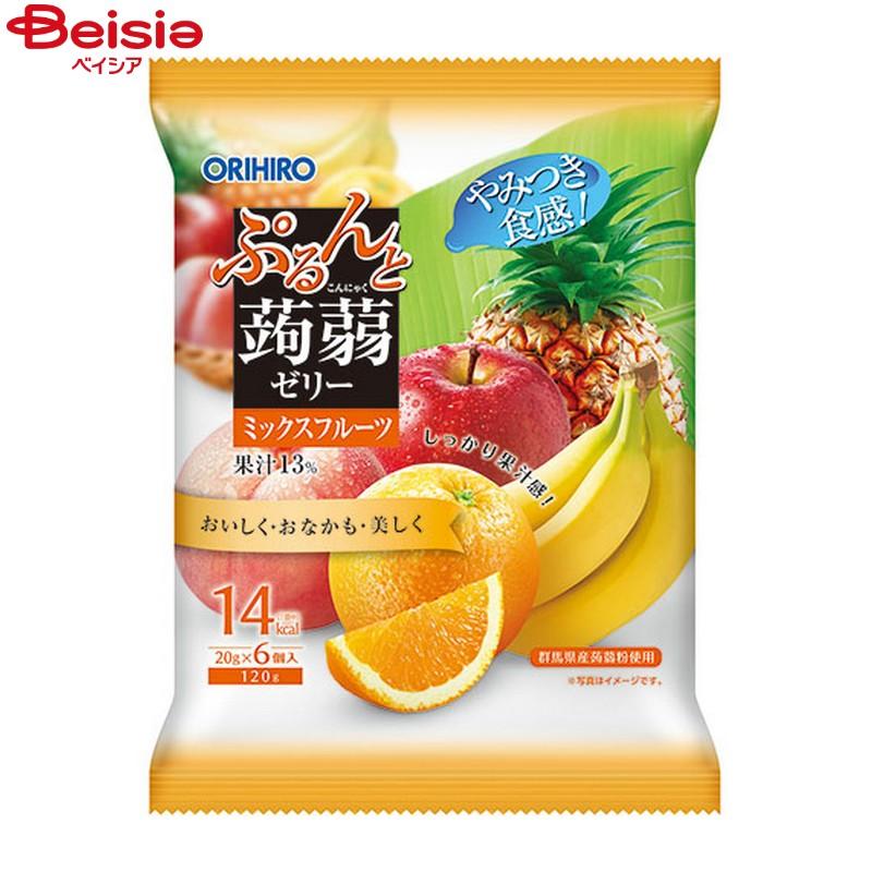 ORIHIRO オリヒロ ぷるんと蒟蒻ゼリーパウチ ミックスフルーツ 120g(20g×6個) : ベイシア ヤフーショップ - 通販 - Yahoo!ショッピング