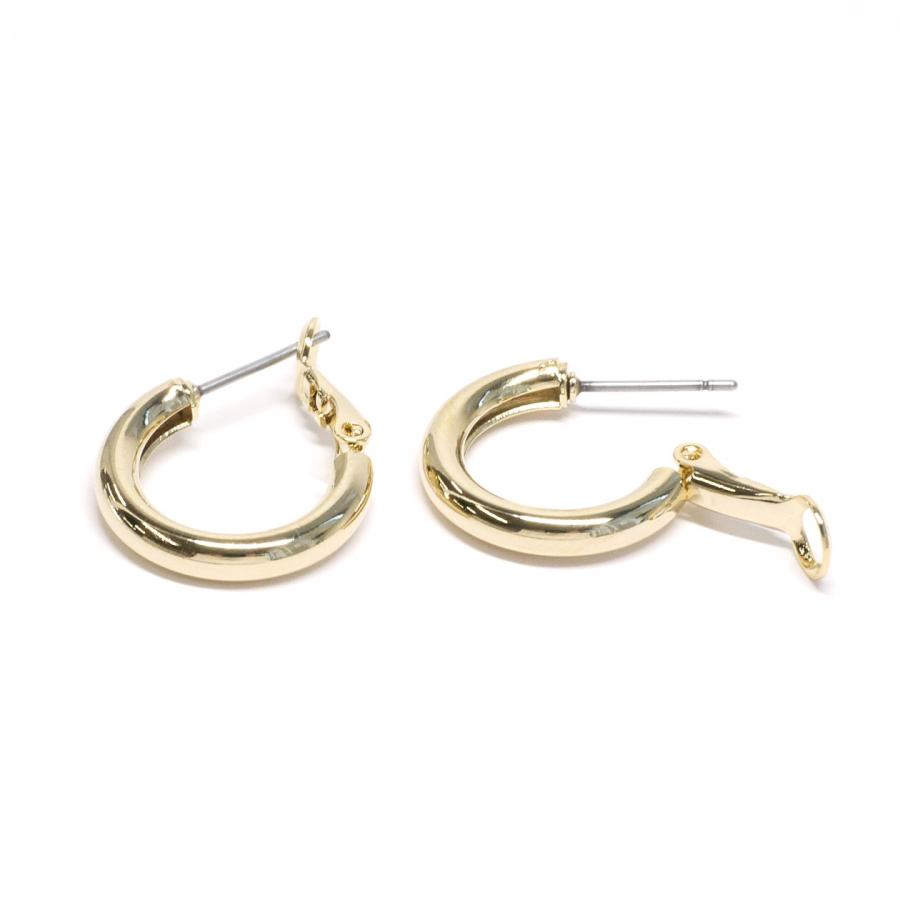 16KGP【1ペア】eje525 ステンレス芯！約18mm / 太さ約3mm ゴールドフープピアス クリップ式 : DIY-BEJEWEL - 通販 - Yahoo!ショッピング