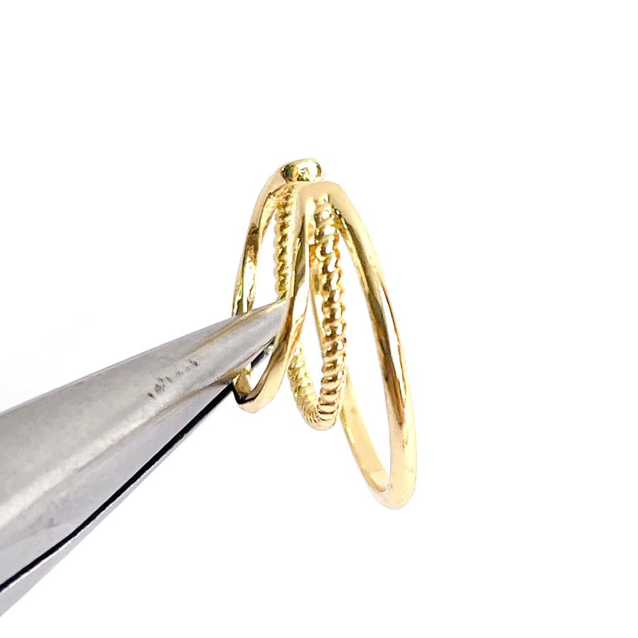 eje596【1個】三連立体 凹凸 三連 円形 16KGP ゴールド イヤーカフ : DIY-BEJEWEL - 通販 - Yahoo!ショッピング