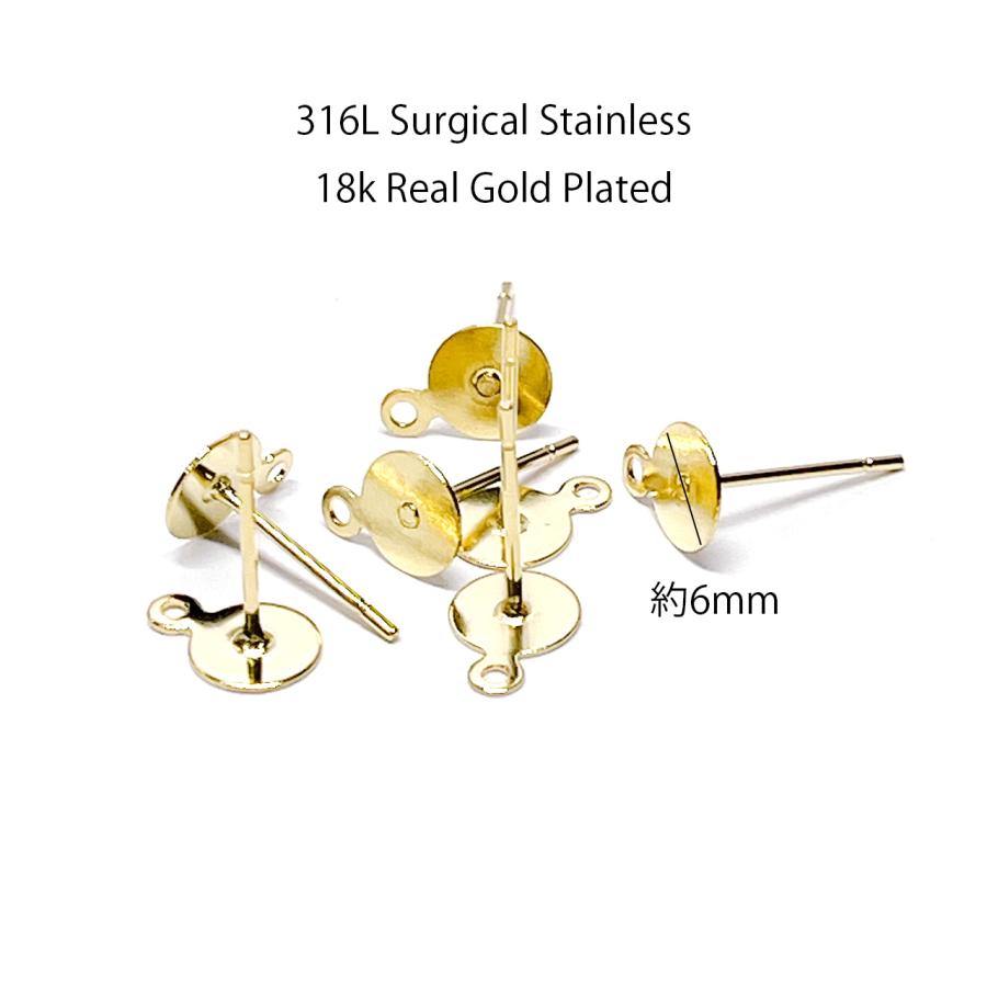ese70-3【10個/5ペア】カン付き 約6mm 丸皿 18KGP 316L ピアス金具 サージカルステンレス : ese70-3-6mm-gd : DIY-BEJEWEL - 通販 ...
