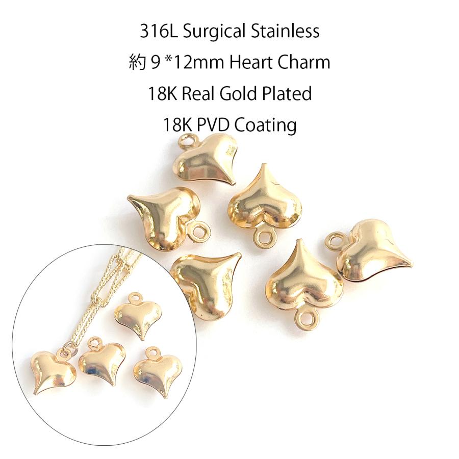 esp07【6個入り】18KGP ハート 約9*12mm チャーム ペンダント ステンレス : esp07-gd : DIY-BEJEWEL - 通販 - Yahoo!ショッピング