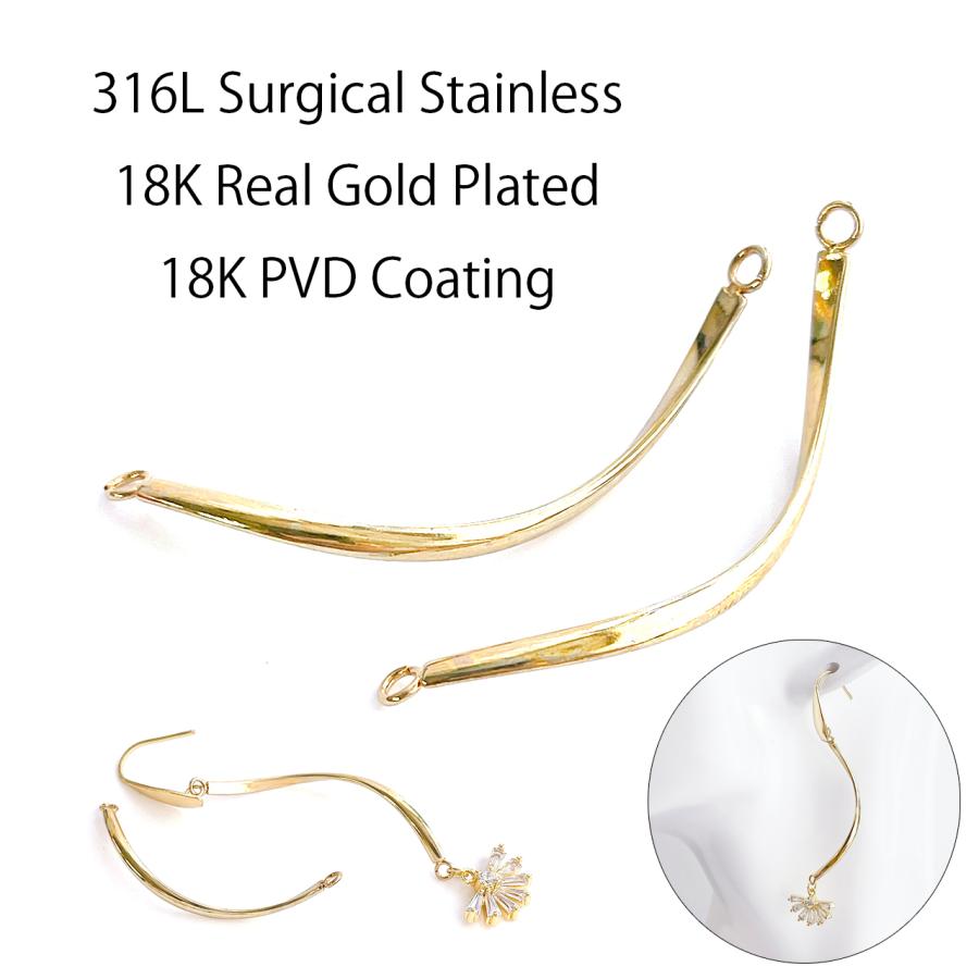 esp08【4個入り】両カン！太さ約2mm 全長約38mm スティック 18KGP コネクター サージカルステンレス : esp08 ...