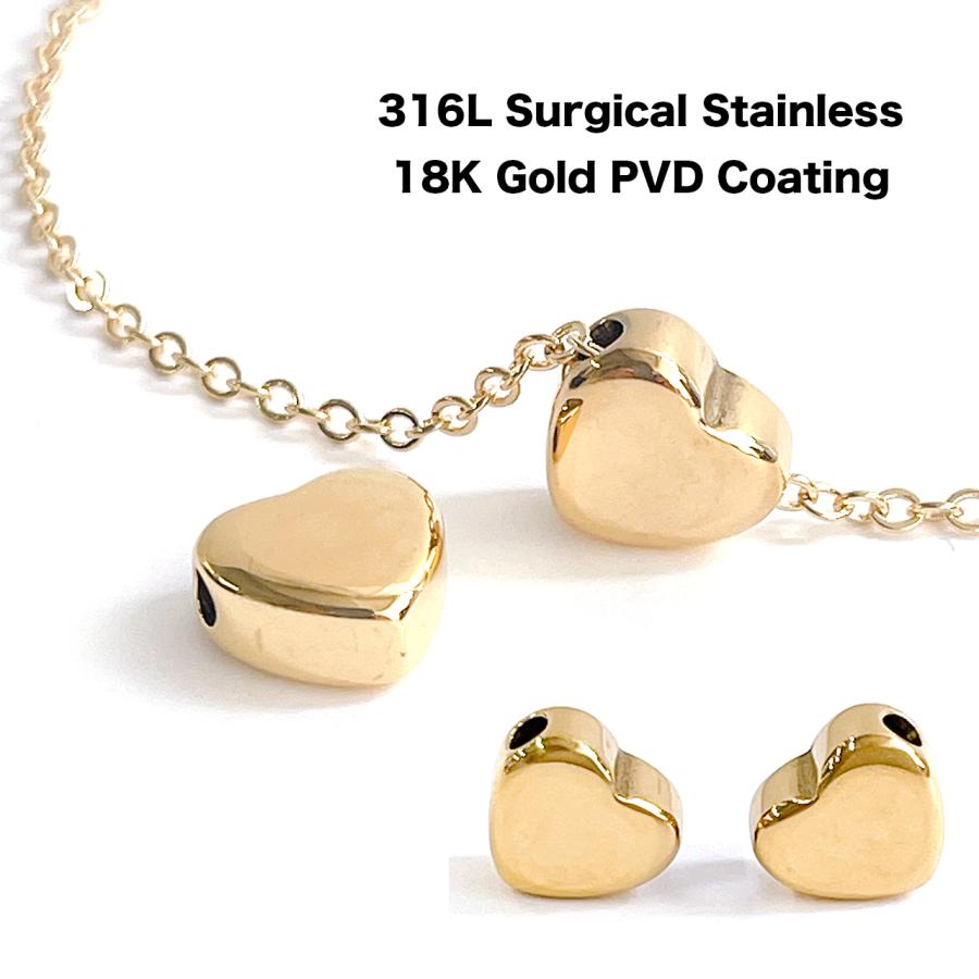 esp12【2個入り】貫通！約10*11mm ハートモチーフ 18KGP サージカルステンレチャーム : esp12-gd : DIY-BEJEWEL - 通販 - Yahoo!ショッピング