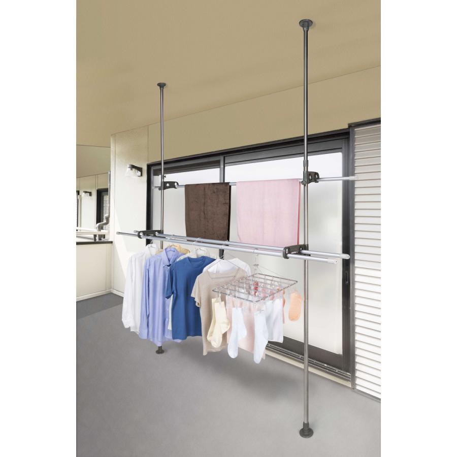セキスイ 突っ張り式で場所を取らずに洗濯スペースを確保できるステンレス製ベランダ物干し 高さ200〜275cmタイプ :1025211-001:ベルメゾン Yahoo!ショッピング店 - 通販 ...