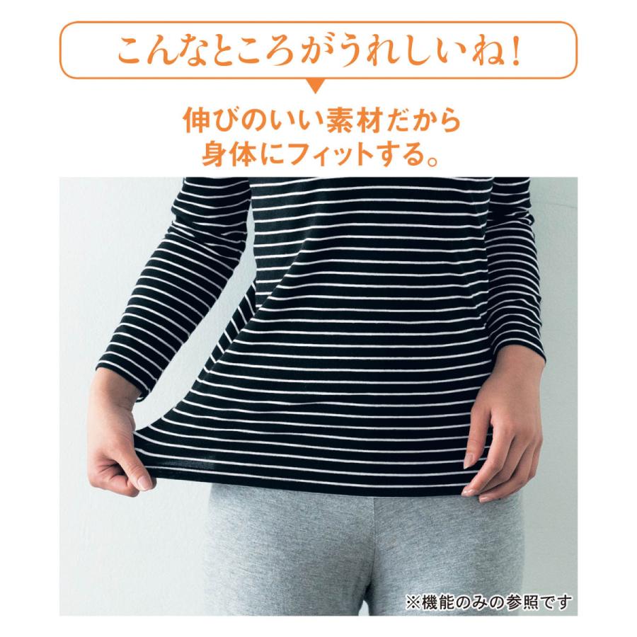 インナー レディース あったかインナー 長袖 クルーネック 肌着 綿混 ホットコット 吸湿 発熱 保温 暖かい 長め丈 冷え対策 綿95％ S M L LL 3L :1031878-002 ...