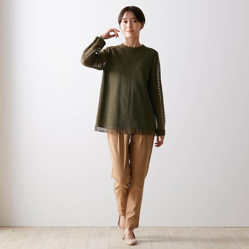 スタイルノート 透け感のあるレースブラウス S M L LL :1216489-001:ベルメゾン Yahoo!ショッピング店 - 通販 ...