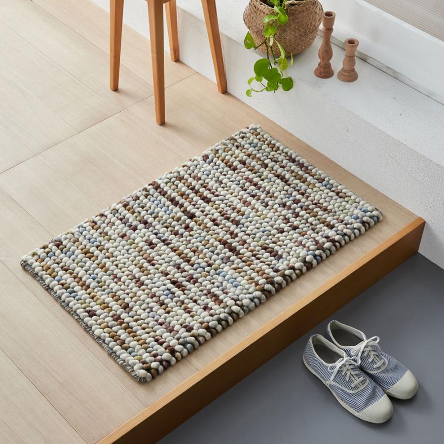 大きめループのウール素材を使った玄関マット 約50×80 : 1259740-001 : ベルメゾン Yahoo!ショッピング店 - 通販 ...