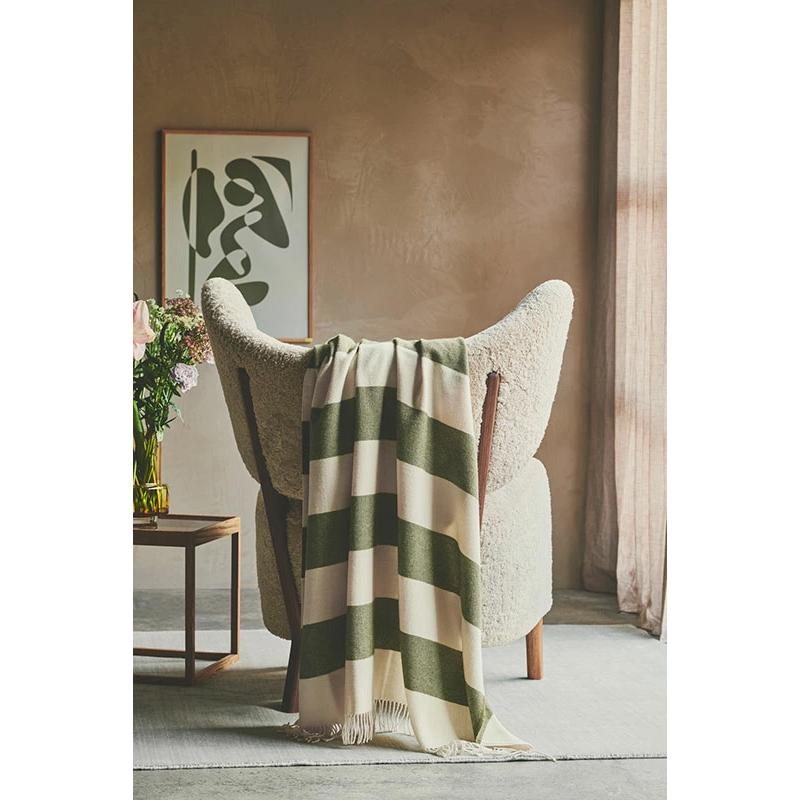 ブランケット ひざ掛け シルケボー ウルドスピンデリ Silkeborg Uldspinderi スロー スウェター グリーン ウール100% ...