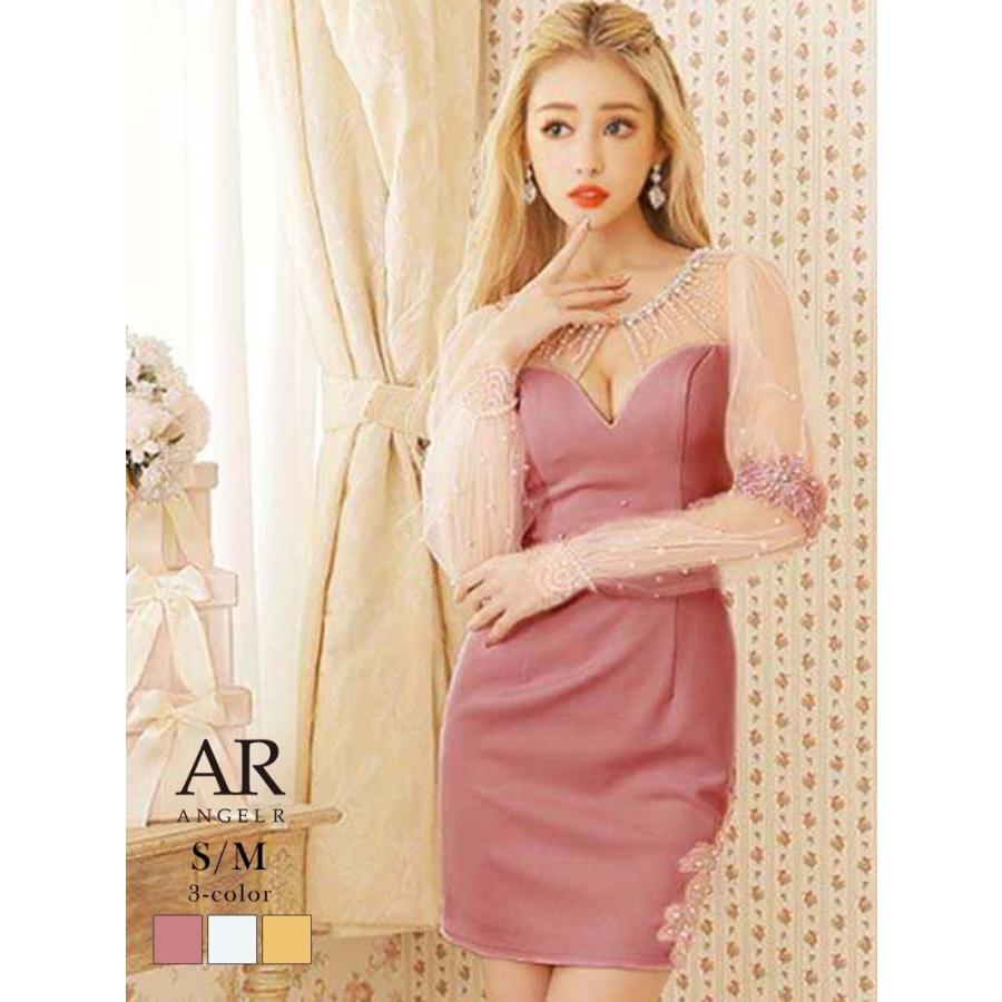 Ryuyu AngelRドレス エンジェルアール キャバ ドレス キャバクラ ミニドレス パーティードレス タイトドレス 花柄刺 長袖 袖付き : Rew-You ヤフー店 - 通販 ...