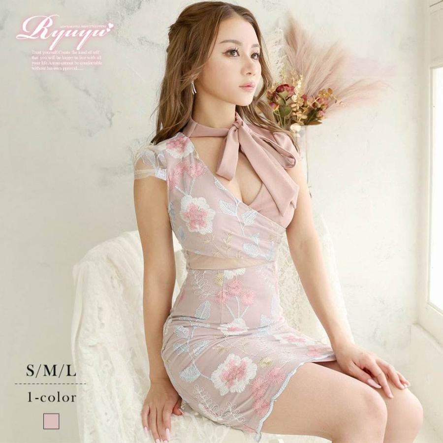 Ryuyu キャバ ドレス キャバクラ ミニドレス パーティードレス 花柄 エロい 谷間 セクシー : Rew-You ヤフー店 - 通販 - Yahoo!ショッピング