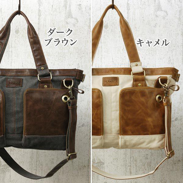 GOISE ショルダーバッグ トートバッグ メンズ 男性用 プルアップレザー 本革 レザー キャンバス バッグ 鞄 かばん 通学 ナチュラル ...