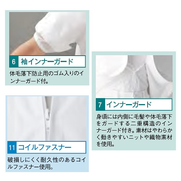 アイトス HH4315 半袖ブルゾン 衛生白衣 4L-6L 食品加工 高衛生機能 精肉 業務用ユニフォーム 清潔 耐久性 クリーンルーム 調理 ...