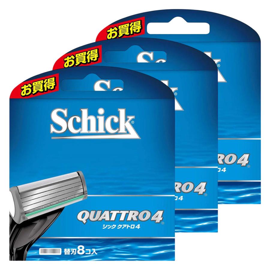 schick シック クアトロ4 替刃 8コ入×3個セット メール便送料無料 : くすりの勉強堂 - 通販 - Yahoo!ショッピング