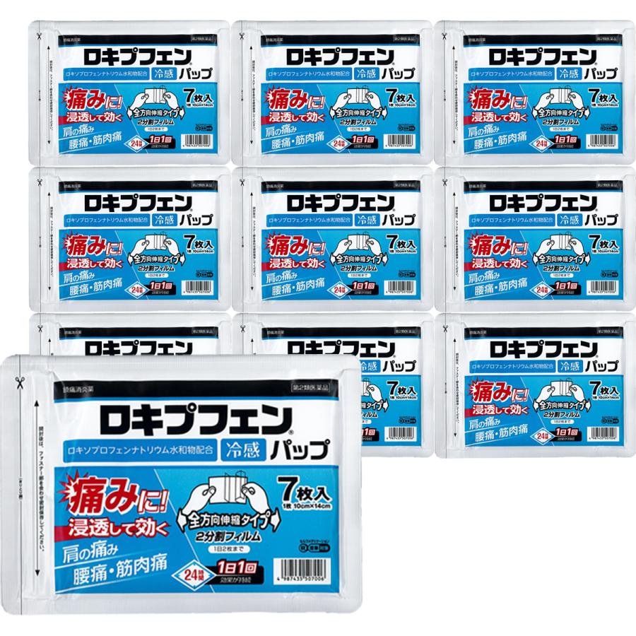 RAKOOL 【第2類医薬品】ロキプフェンパップ ラミネート袋タイプ 7枚入×10個セット 送料無料 : くすりの勉強堂 - 通販 ...