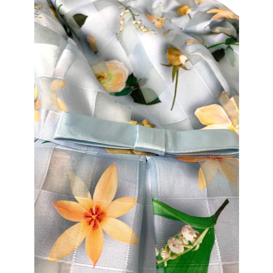 エムズグレイシー Organdy Flower Dress 911111 ワンピース 36 ブルー ITULPZDKORZY : ブランド ...
