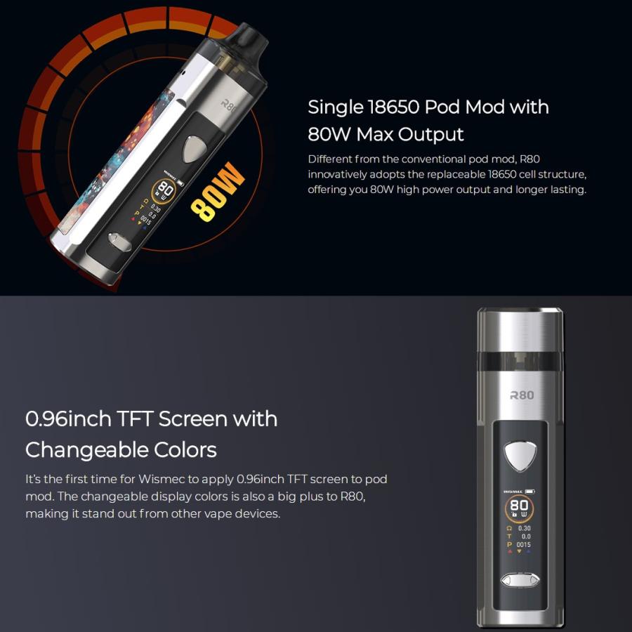 Wismec R80 Pod Mod（510アダプター付） VAPE 電子タバコ : べぷ助 Yahoo!店 - 通販 - Yahoo!ショッピング