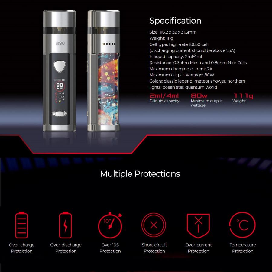 Wismec R80 Pod Mod（510アダプター付） VAPE 電子タバコ : べぷ助 Yahoo!店 - 通販 - Yahoo!ショッピング