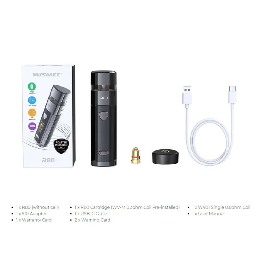 Wismec R80 Pod Mod（510アダプター付） VAPE 電子タバコ : べぷ助 Yahoo!店 - 通販 - Yahoo!ショッピング