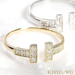 K18 YG WG ゴールド ダイヤモンド ダイヤ 指輪 リング 人気 Tモチーフ スマイル クロス 18k 18金 BRR-0085-K18 : jewelry shop Berry ...