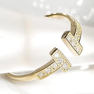 K18 YG WG ゴールド ダイヤモンド ダイヤ 指輪 リング 人気 Tモチーフ スマイル クロス 18k 18金 BRR-0085-K18 : jewelry shop Berry ...