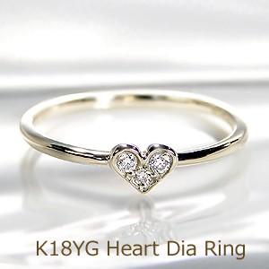 K18 YG WG ゴールド ダイヤモンド ダイヤ 指輪 リング ハート キュート 18k 18金 人気 細身 華奢 BRR-0102K18 : brr-0102k18 : jewelry ...