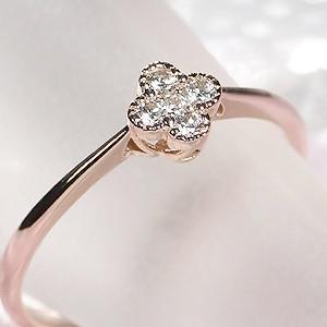 K18 YG PG WG ゴールド ダイヤモンド ダイヤ 指輪 リング 花 フラワー ミル打ち ミルグレイン 0.1ct 18k 18金 フェミニン BRR-0115 : jewelry ...