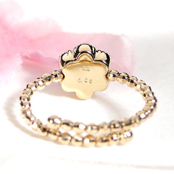 K18 WG YG 形状記憶 サイズフリー ゴールドリング 0.3ct 送料無料 フラワー 18金 ジュエリー 指輪 人気 花 リング フリー フリーサイズ ミラーボール BRR-0215 ...