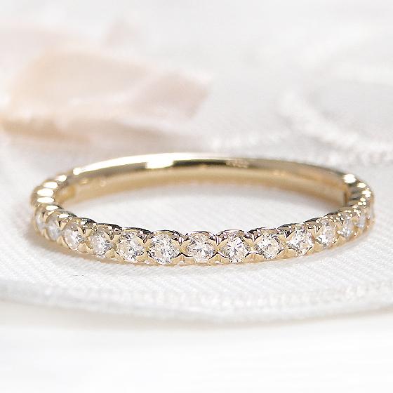 プラチナ ゴールド ダイヤモンド リング 0.4ct 送料無料 ジュエリー 指輪 人気 ダイヤ K18 YG 18金 pt950 0.4カラット エタニティ 細身 重ねづけ BRR-0216 ...