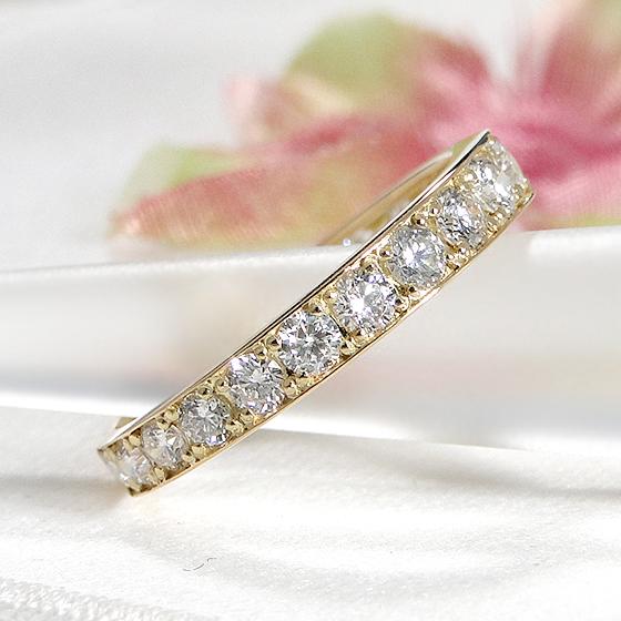 1カラット ダイヤモンド エタニティ リング 送料無料 1ct Pt950 K18 YG PG ダイヤ ゴールド 18金 K18 18K 可愛い シンプル 人気 おしゃれ 安い 指輪 BRR ...