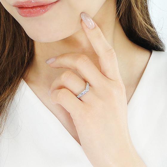 Pt950 K18 YG PG 1ct ダイヤモンド エタニティ Vデザイン リング 送料無料 プラチナ ゴールド 18金 可愛い V 人気 安い 指輪 ダイヤ 1カラット BRR-0219 ...