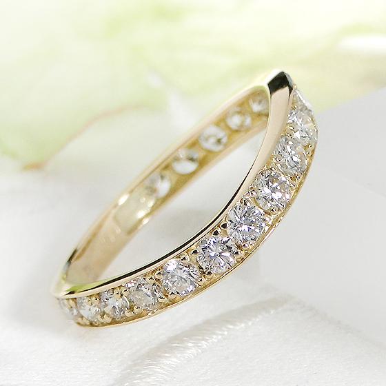 1カラット ダイヤモンド ウエーブ エタニティ リング 送料無料 1ct Pt950 K18 YG PG ダイヤ ゴールド 18金 18K 可愛い 人気 おしゃれ 安い 指輪 BRR-0220 ...