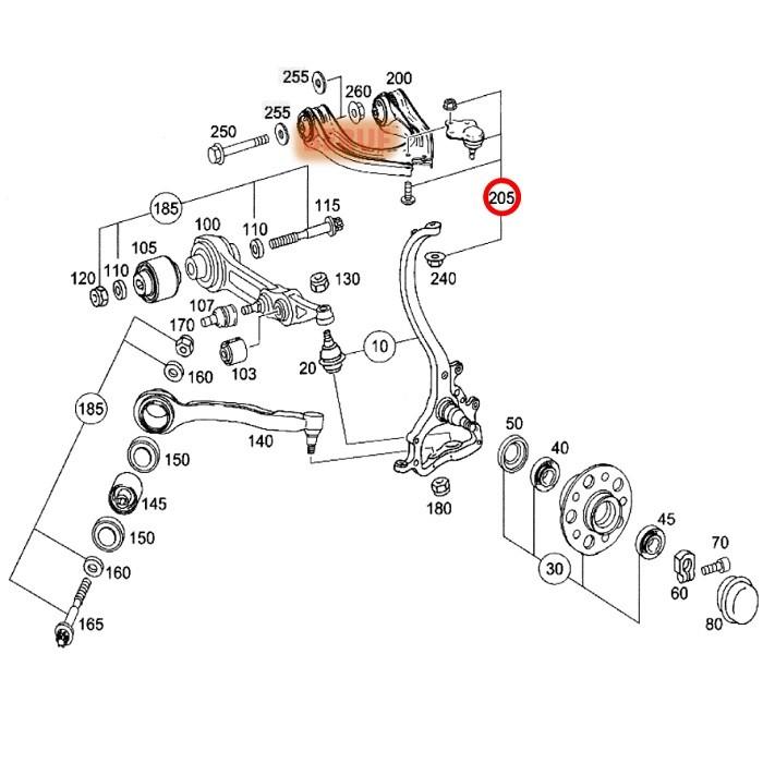 ベンツ フロント アッパーアーム ボールジョイント LEMFORDER製 Eクラス W211 E230 E240 E250 E280 E300 E320 E350 E500 E550 ...