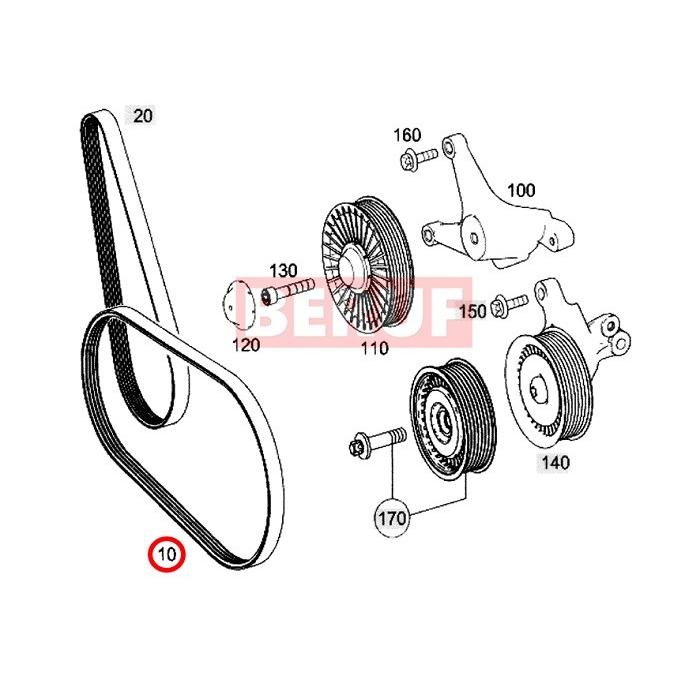 メルセデスベンツ ファンベルト 6PK2404互換 Eクラス W211 E230 E250 E280 E300 E350 E500 E550 M272 V6 M273 V8 ...