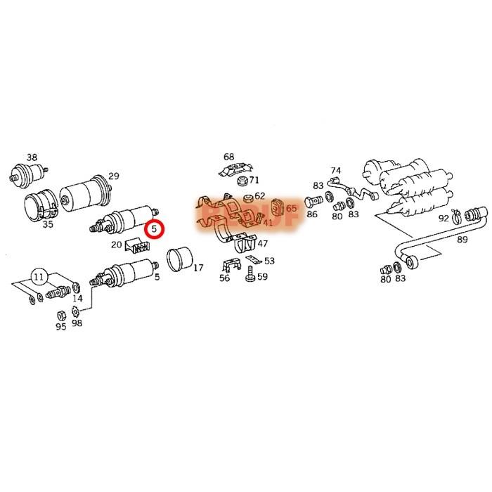 メルセデスベンツ フューエルポンプ BOSCH製 Eクラス W124 220E 230TE 260E 280E 300E 320E 400E 500E E220 E280 E300 E320 ...