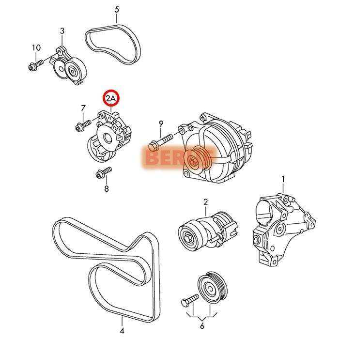 フォルクスワーゲン ベルトテンショナー INA製 純正OEM オルタネーター用 シロッコ 13 13CAV 13CTH 03C145299J ...