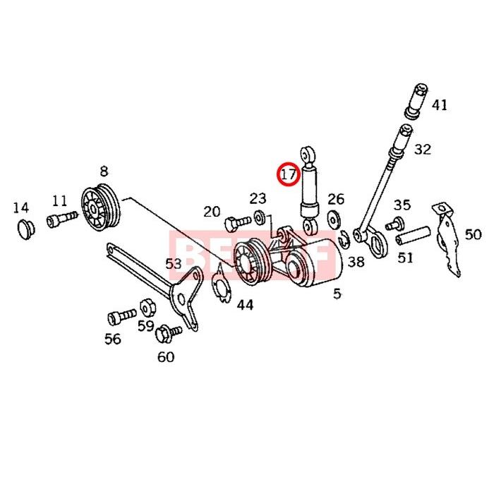 メルセデスベンツ ベルトテンショナーダンパー Cクラス W202 C280 C36AMG M104 直6 1032000114 : ベルーフ ...