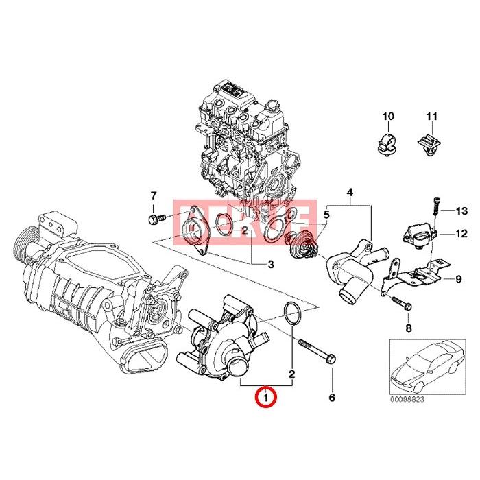 ミニ ウォーターポンプ SIL製 R53 クーパーS CooperS RE16GP RE16 W11 直4 11511490591 : ベ ...