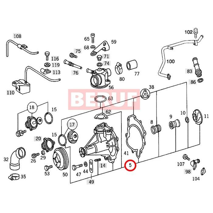 メルセデスベンツ ウォーターポンプ Eクラス W124 400E 500E E400 E420 E500 M119 V8 1192002101 :119-200-2101-oem-w124:ベ ...