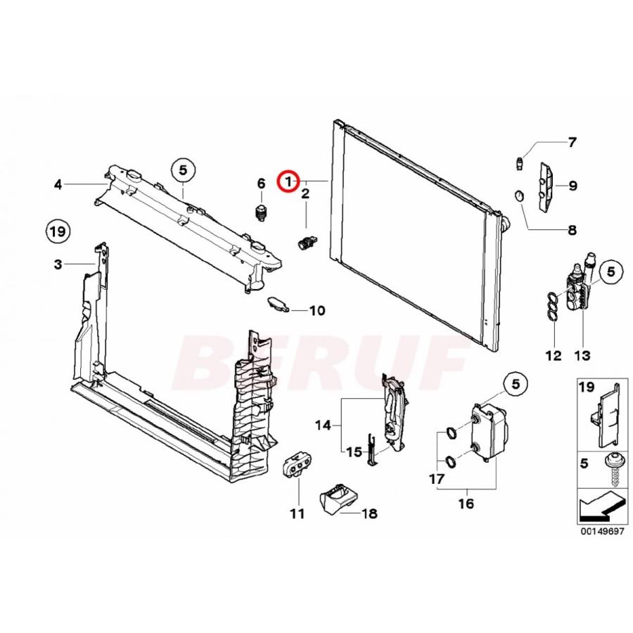 BMW ラジエーター BEHR HELLA製 6シリーズ E63 E64 630i 17117534914 5つ穴タイプ : ベルーフ ...