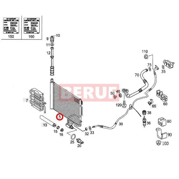 メルセデスベンツ エアコンコンデンサー BEHR-HELLA製 Cクラス W203 C180 C200 C230 C240 C320 ...