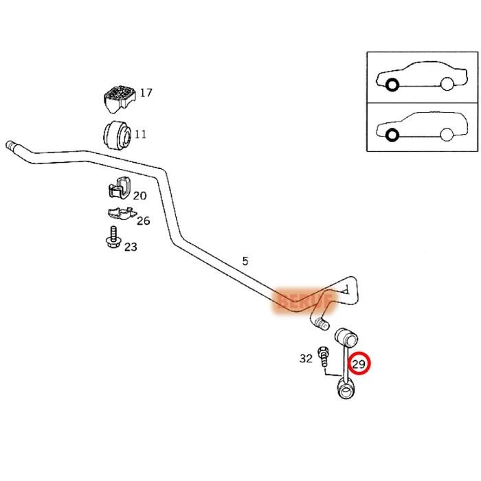 ベンツ スタビライザーリンクロッド LEMFORDER製 フロント 右側 Eクラス W210 E230 E240 E320 E400 E420 ...