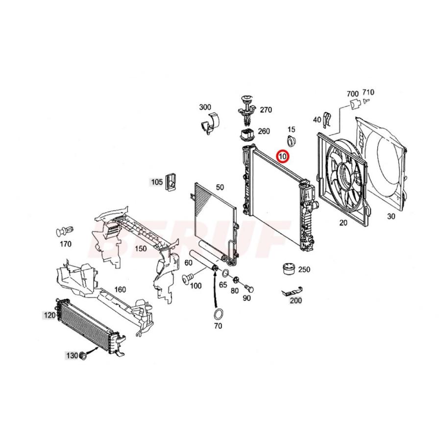 【BERUF】 ベンツ ラジエーター BEHR HELLA製 / Eクラス W211 E230 E240 E250 E280 E300 E320 E350 M112 M272 V6 ...