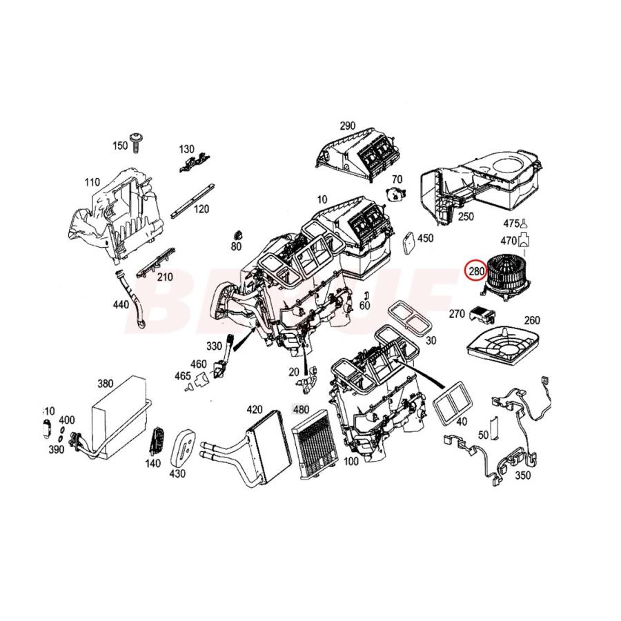 ベンツ Eクラス W211 / エアコン ブロアモーター 右ハンドル E230 E240 E250 E280 E300 E320 BEHR HELLA 2118301008 : ベルーフ ...