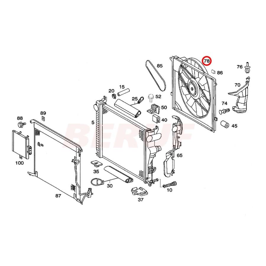 【BERUF】 ベンツ ラジエーター電動ファン BEHR HELLA製 / CLクラス W215 CL500 CL600 CL55AMG ...