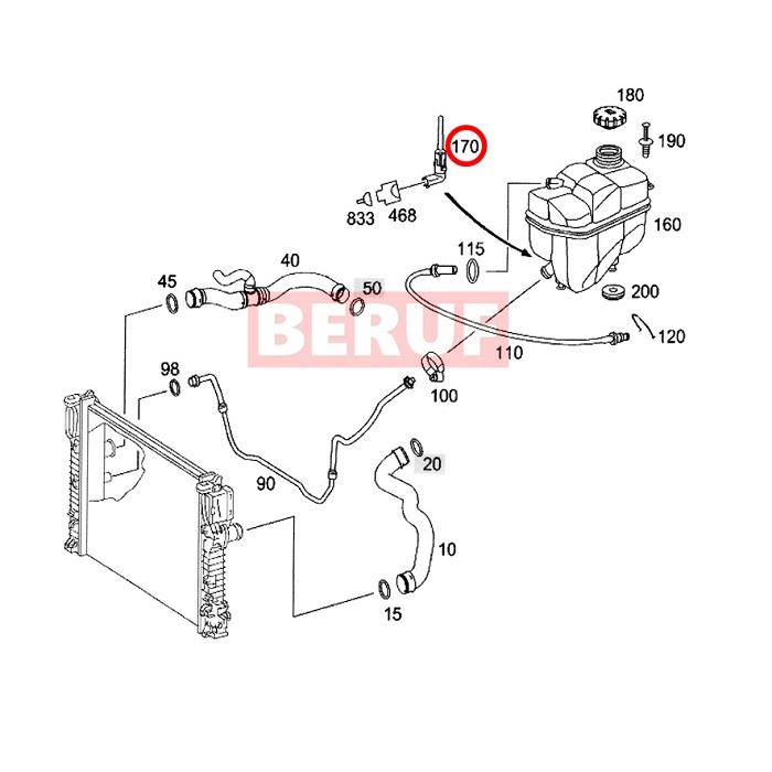 メルセデスベンツ クーラントレベルセンサー Eクラス W211 E230 E240 E250 E280 E300 E320 E350 E500 E550 E55AMG E63AMG ...