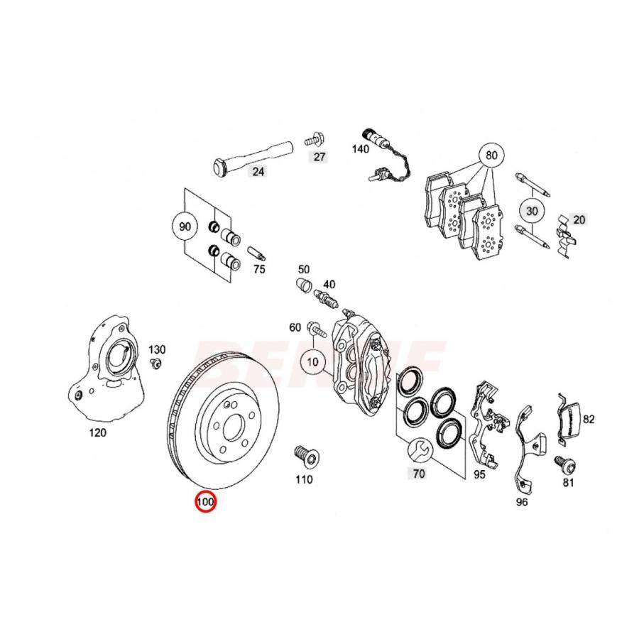 Mercedes-Benz 【BERUF】 ベンツ フロントブレーキローター 純正品 / Sクラス W221 S63AMG S65AMG ...
