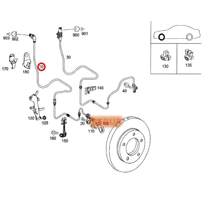 メルセデスベンツ フロント スピードセンサー (ABSセンサー) 左右共通 ATE製 純正OEM CLクラス W216 CL500 CL550 ...